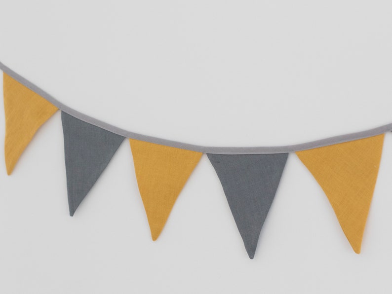 Yellow and Gray Banner Party Banner Triangle Banner Outdoor - Etsy