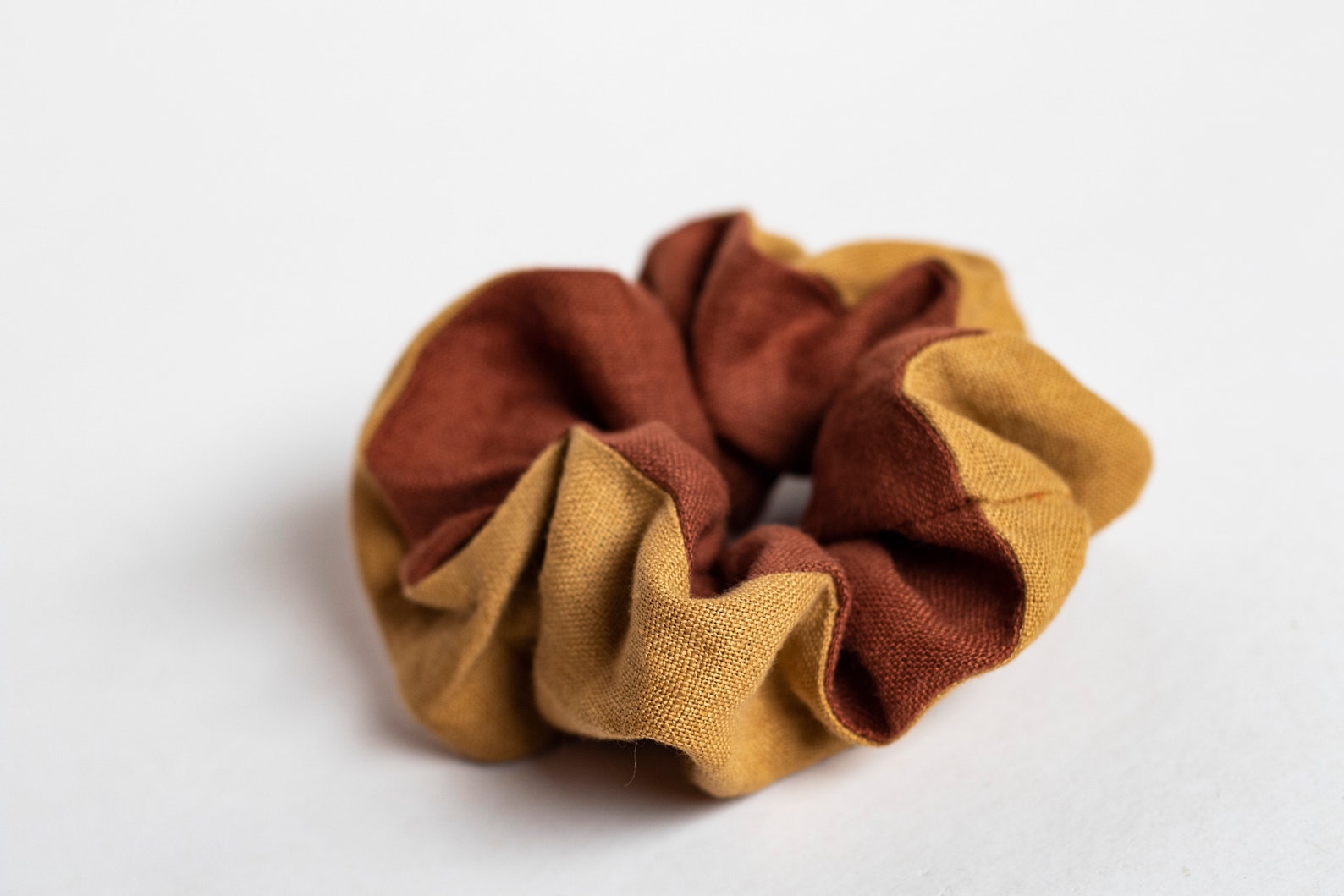 Two Colors Hair Scrunchie Ponytail Holder Linen Hair - Etsy
