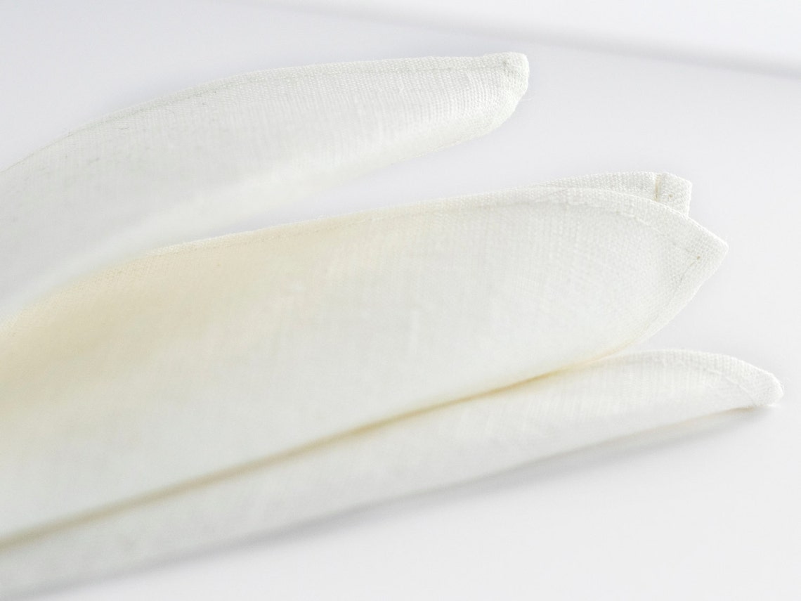White Pocket Square off White Pocket Square Snow White | Etsy