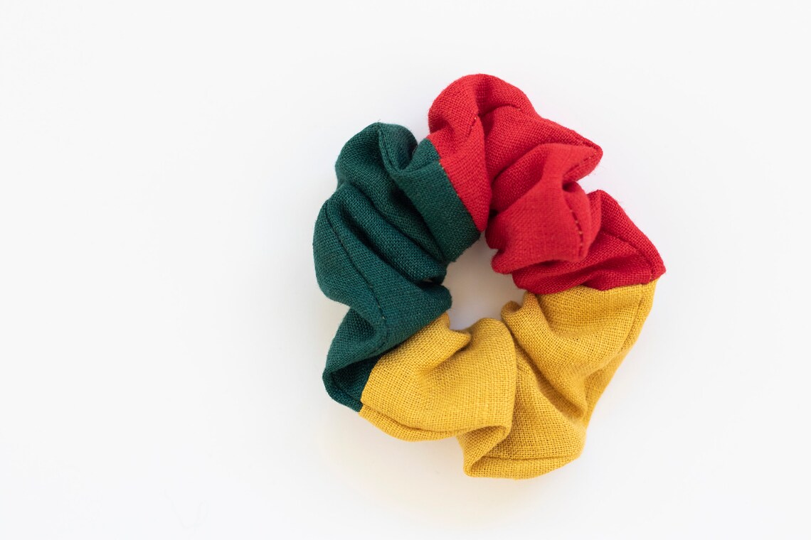 Multicolor Linen Hair Scrunchie: Hand Wrist Accessory - Etsy