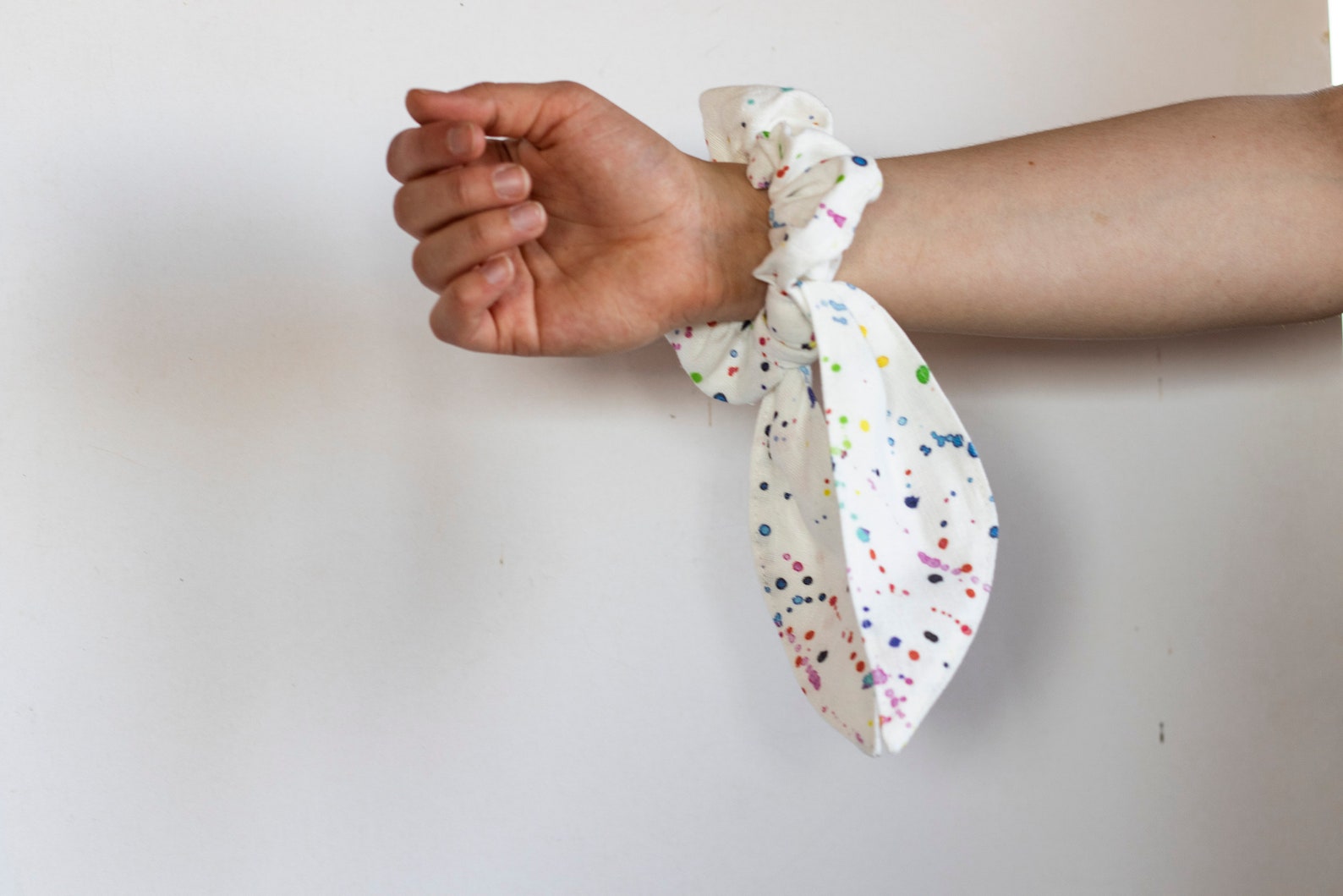 Navy blue bow scrunchie Hair wrap Linen scrunchie with bow | Etsy