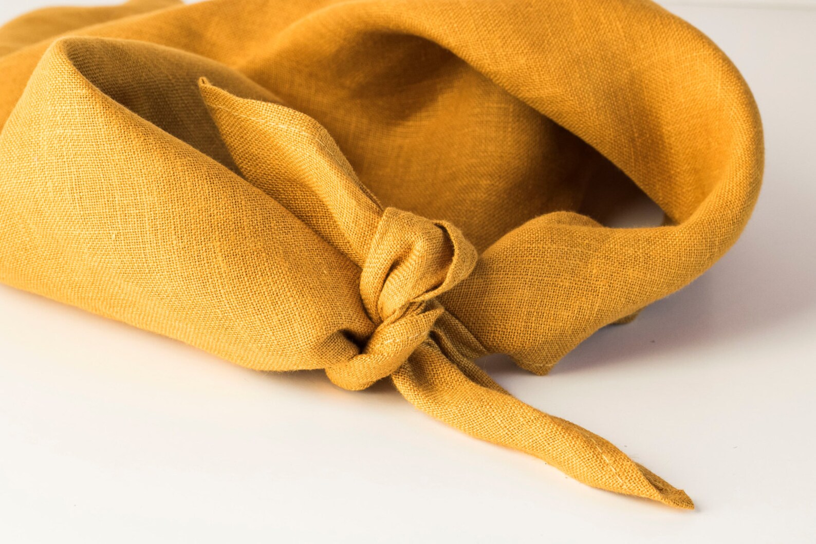 Mustard Yellow Linen Bandana, Headwrap, Square Scarf - Etsy