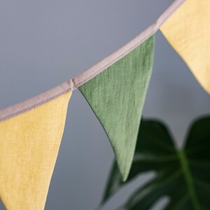 Pastel Yellow and Green Outdoor Bunting Party Banner Triangle Banner ...