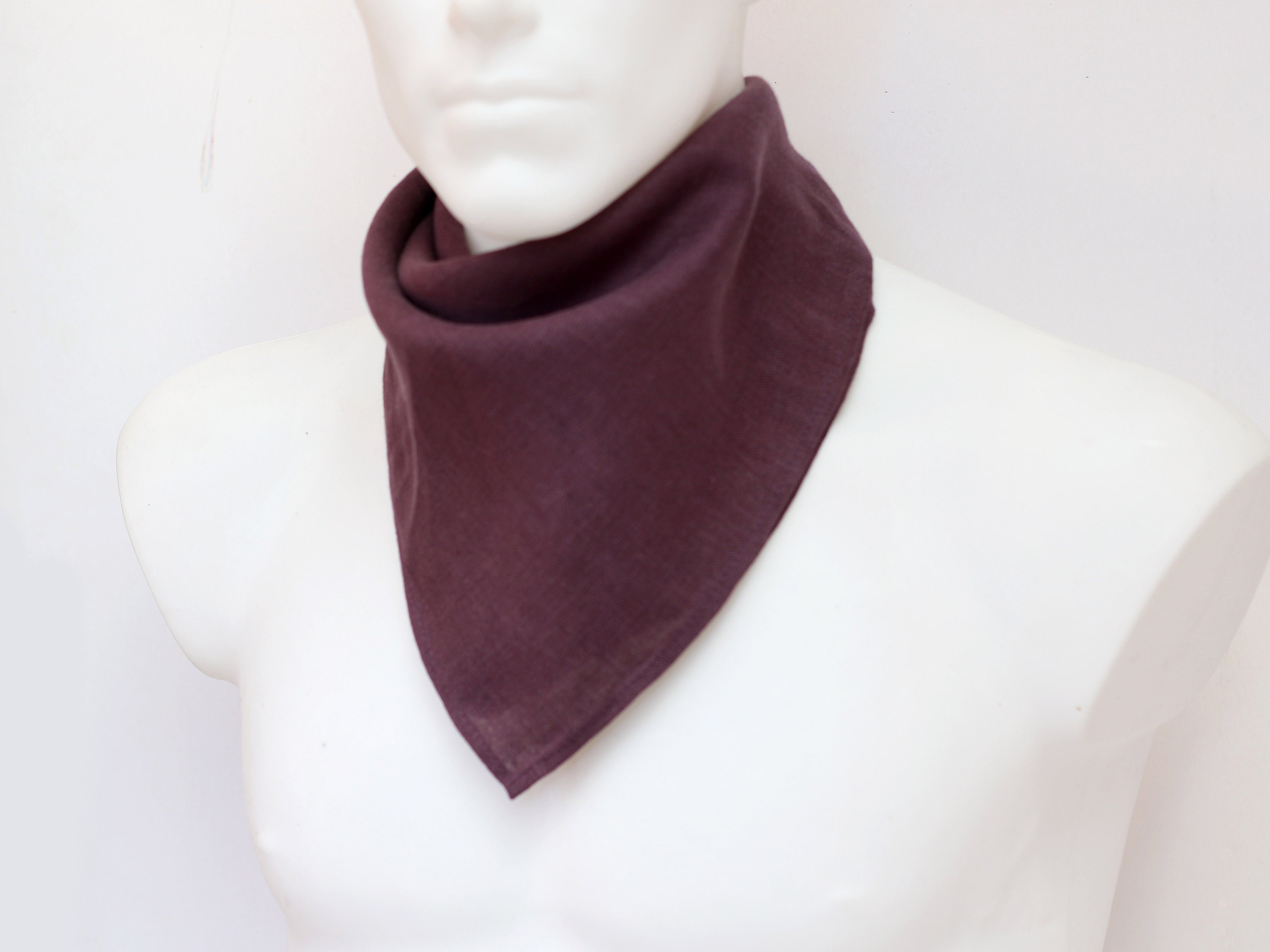 Chef Bandana Aubergine Linen Adult Headwrap Woman Bandana - Etsy