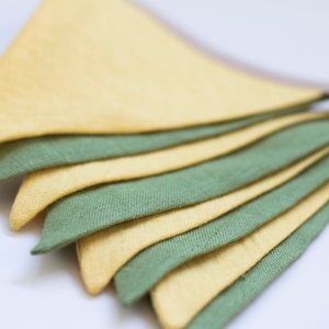 Pastel Yellow and Green Outdoor Bunting Party Banner Triangle Banner ...
