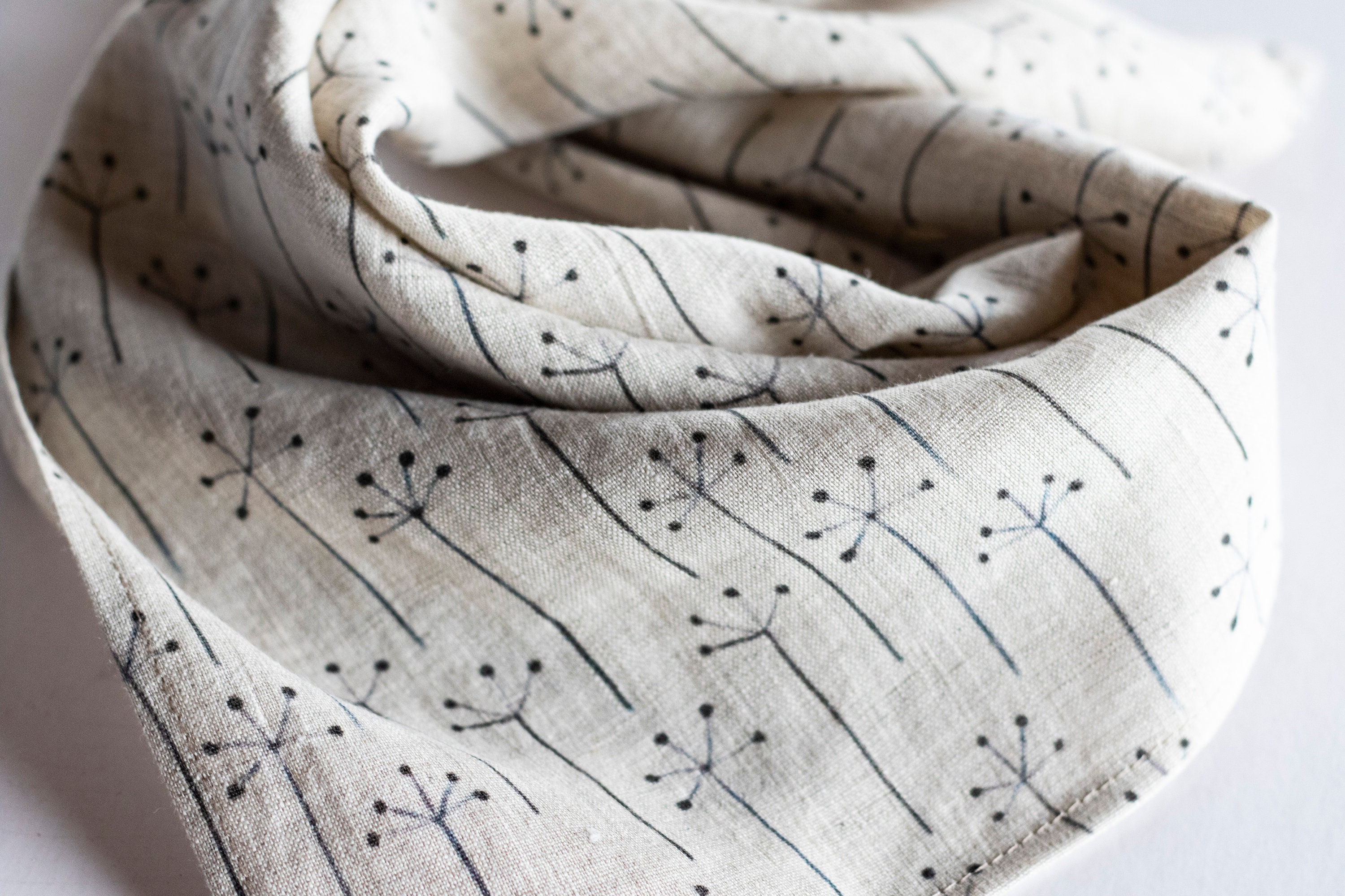 Natural Linen Dandelion Bandana Headband Headwrap Bandana or - Etsy