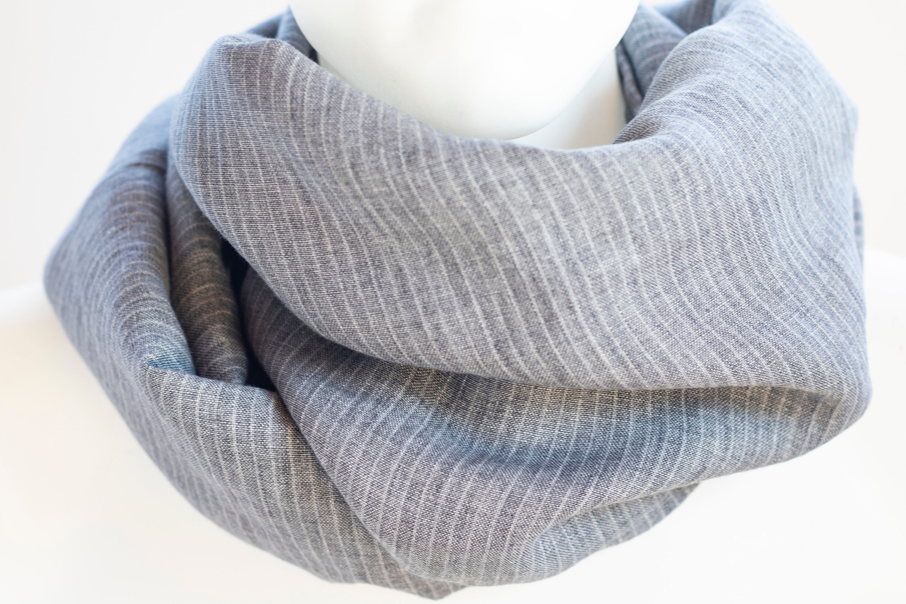 Gray linen infinity scarf for men or woman Brown Blue Gray | Etsy