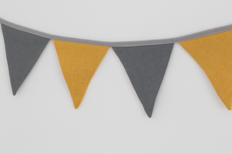 Yellow and Gray Banner Party Banner Triangle Banner Outdoor - Etsy