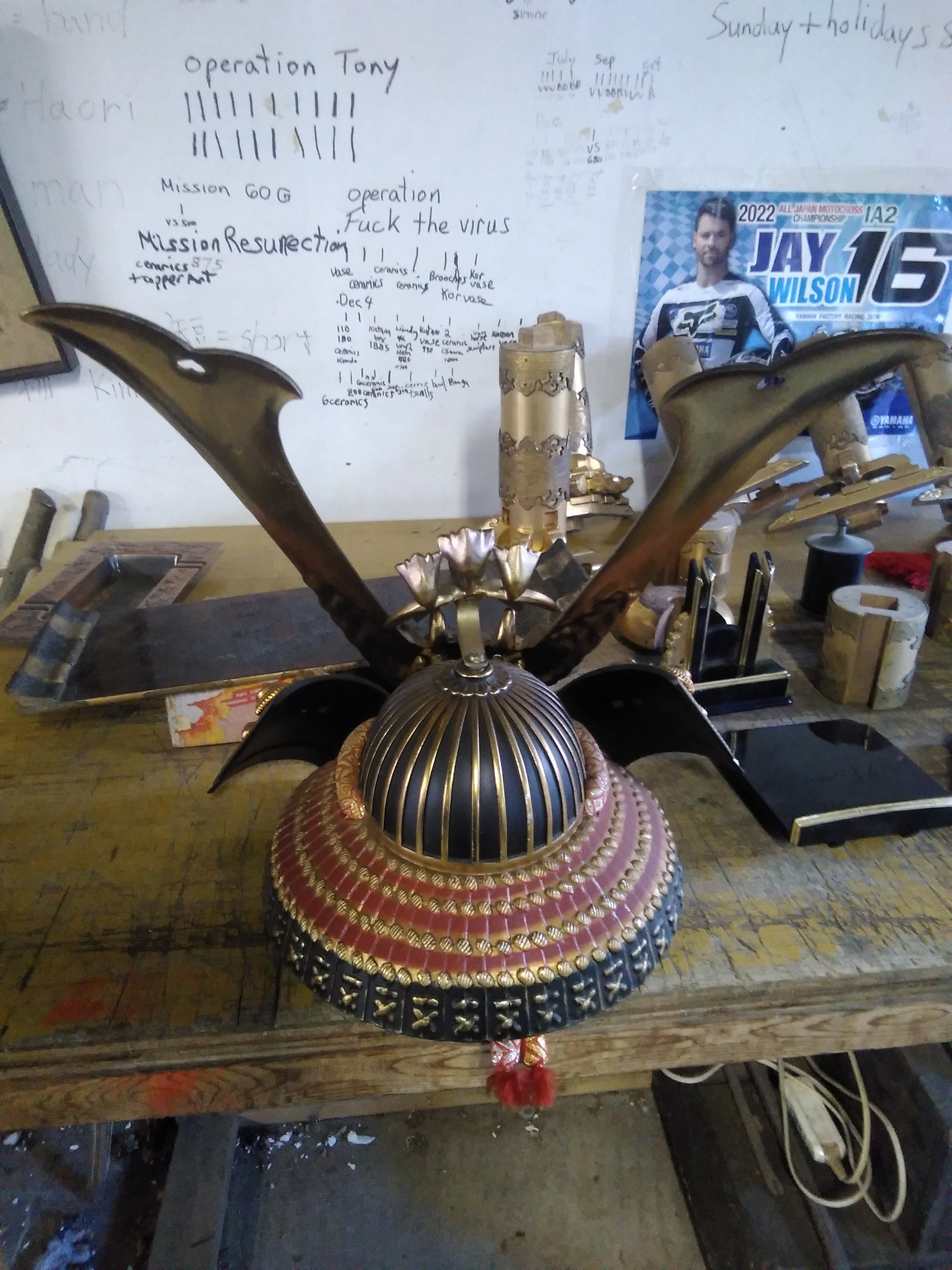 Samurai Helmet Display Aluminum Sea Freight See Video - Etsy