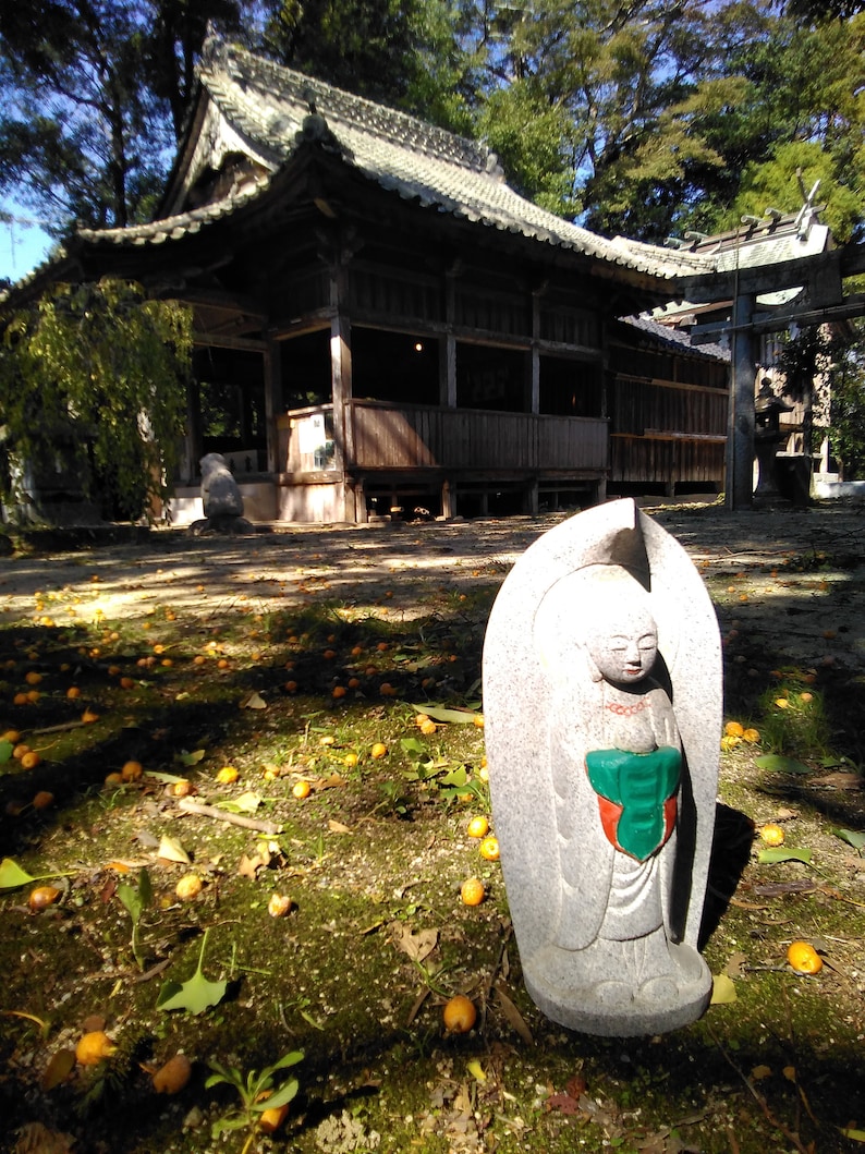 Japanese Jizo God Protector of Children Buddhist Granite Stone ...