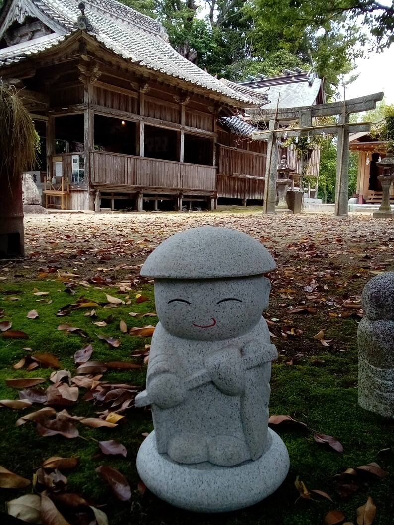 Kasa Jizo Japanese Jizo God Protector of Children Buddhist Granite ...