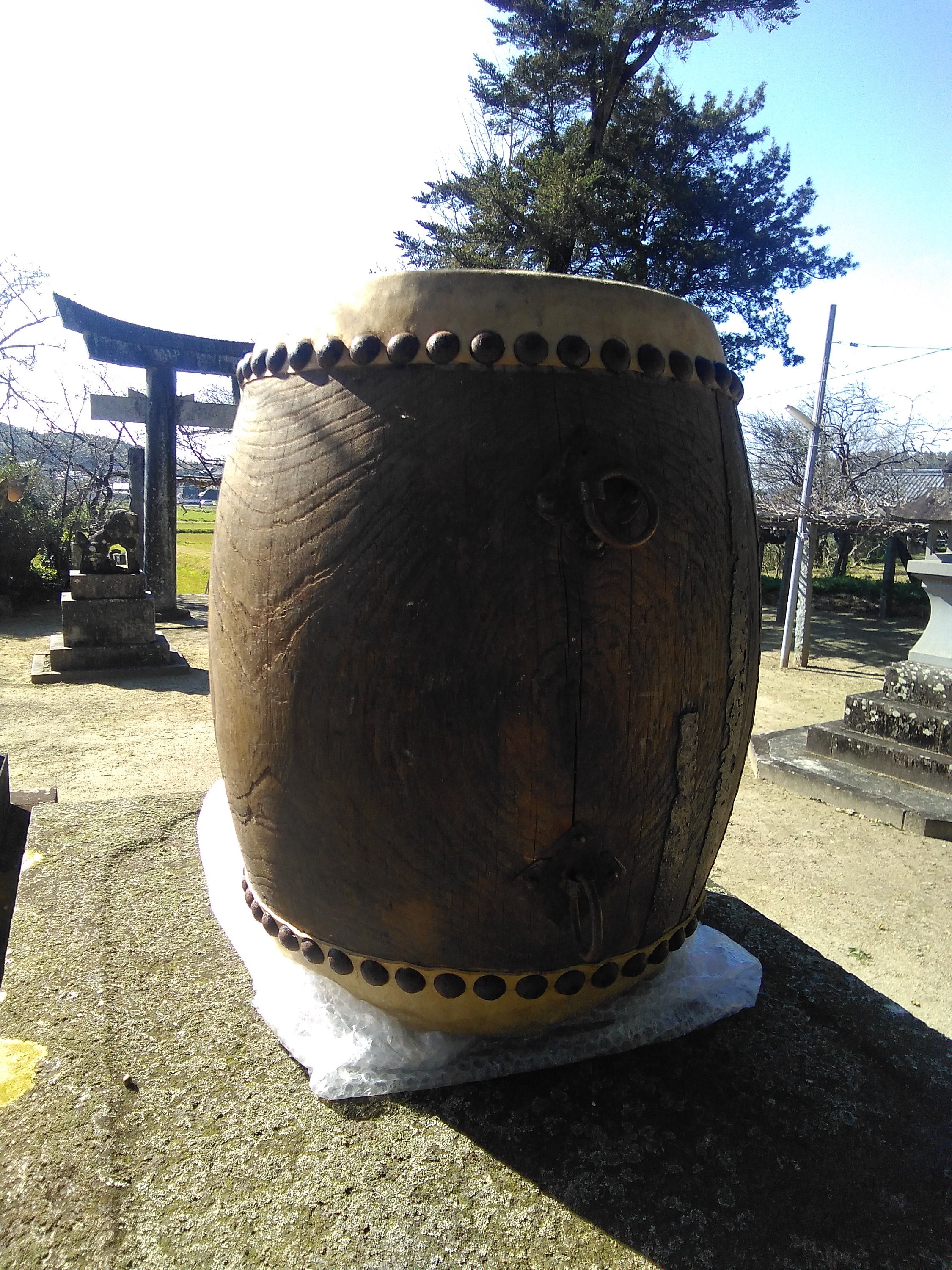 Japanese Taiko Odaiko Drum Repair Project Edo Period 1603-1868 EMS AIR ...