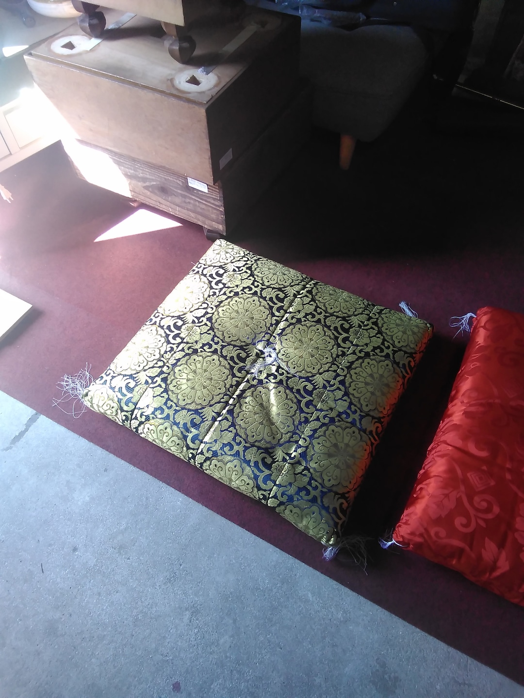 Japanese Buddhist Zabuton Large Antique See Video - Etsy