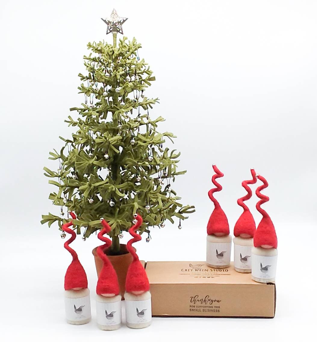 Set of 3 Needle Felted Christmas Tomte Hygge Swedish | Etsy