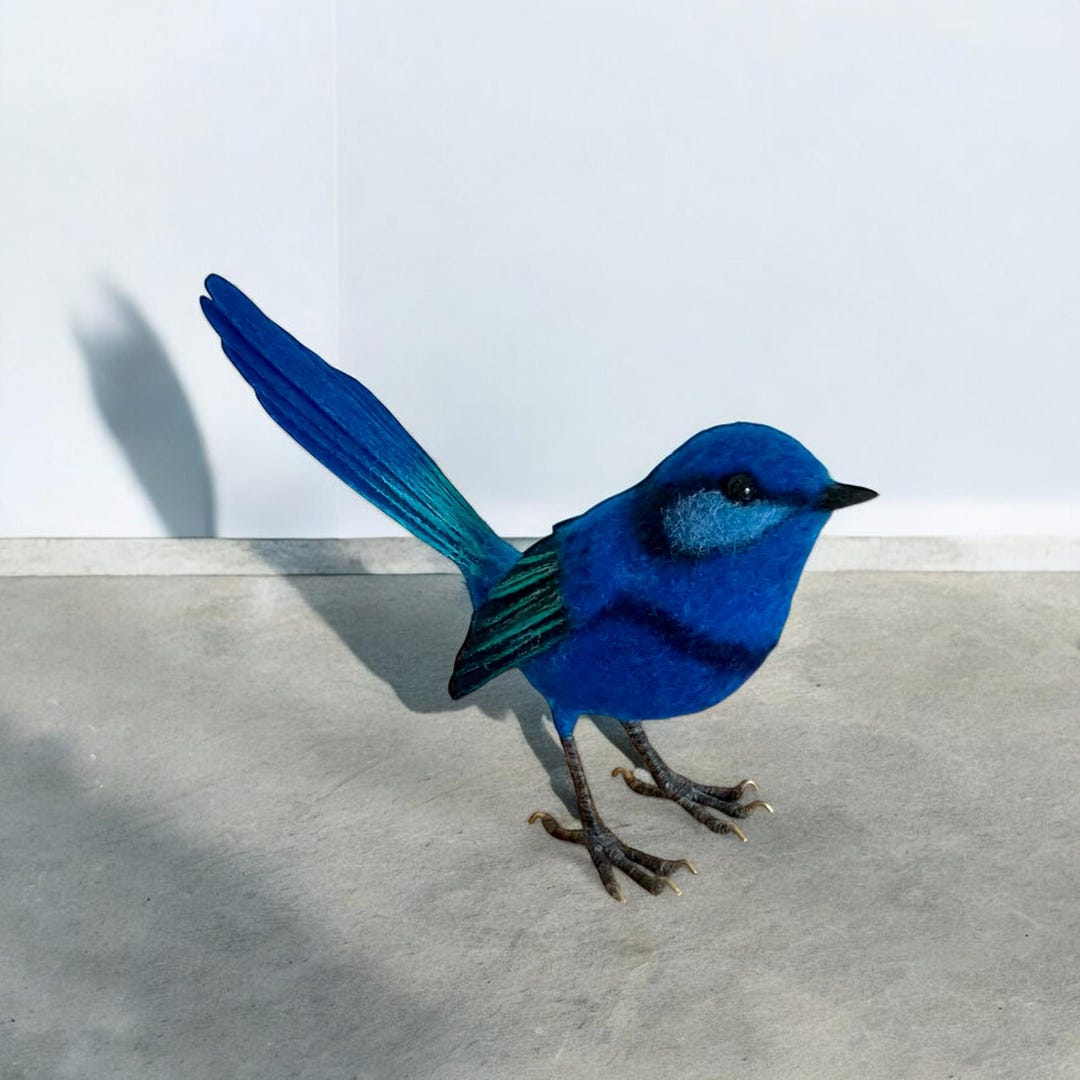 Needle Felted Splendid Fairy Wren: Handmade Australian Bird - Etsy