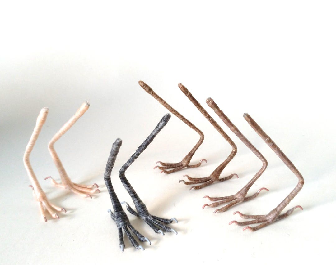 Handmade Bird Legs: Four Pairs of Wool and Wire Bird Feet for Needle ...
