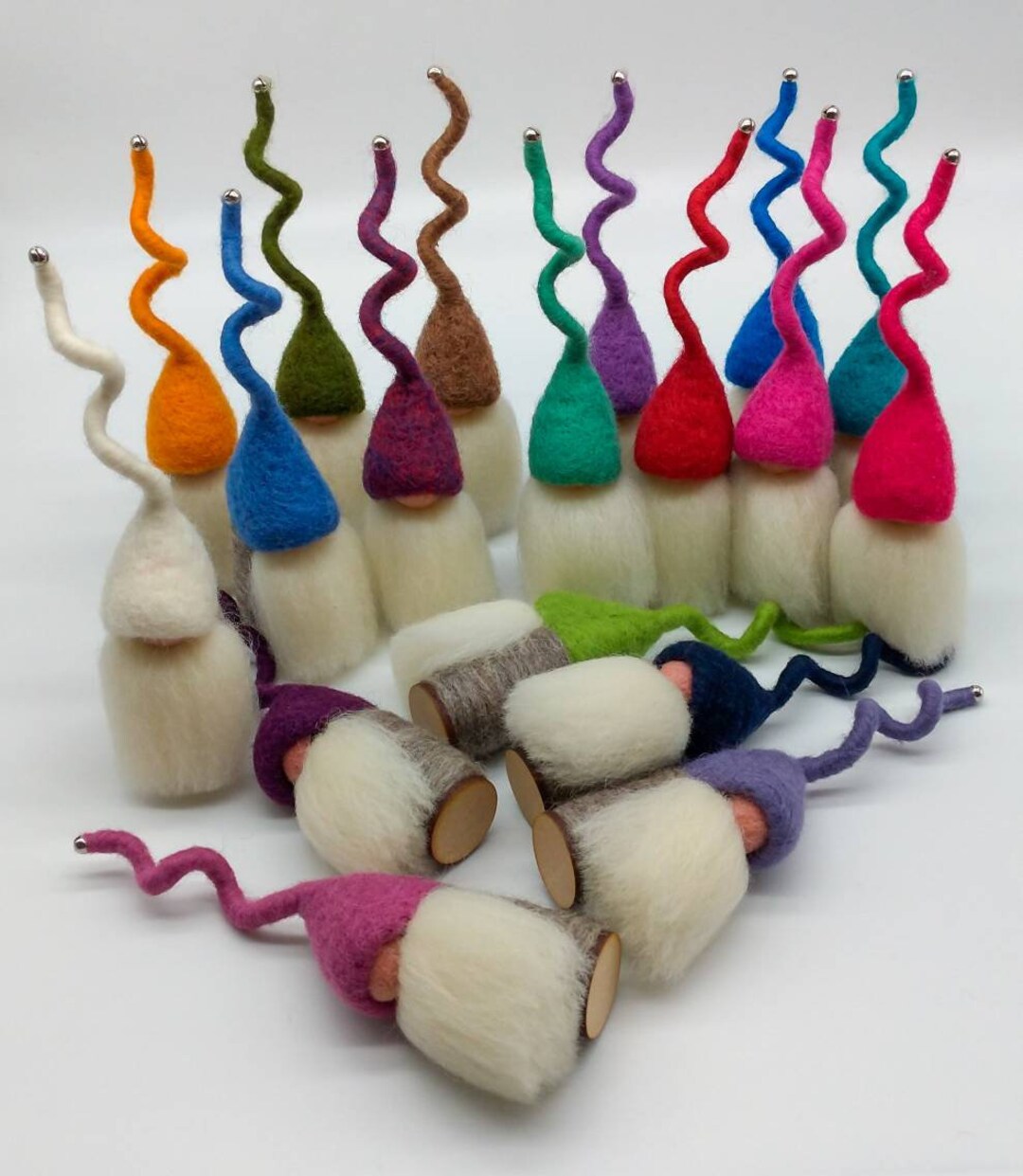 Needle Felted Christmas Tomten Set: Swedish Gnomes, Wool Decoration ...