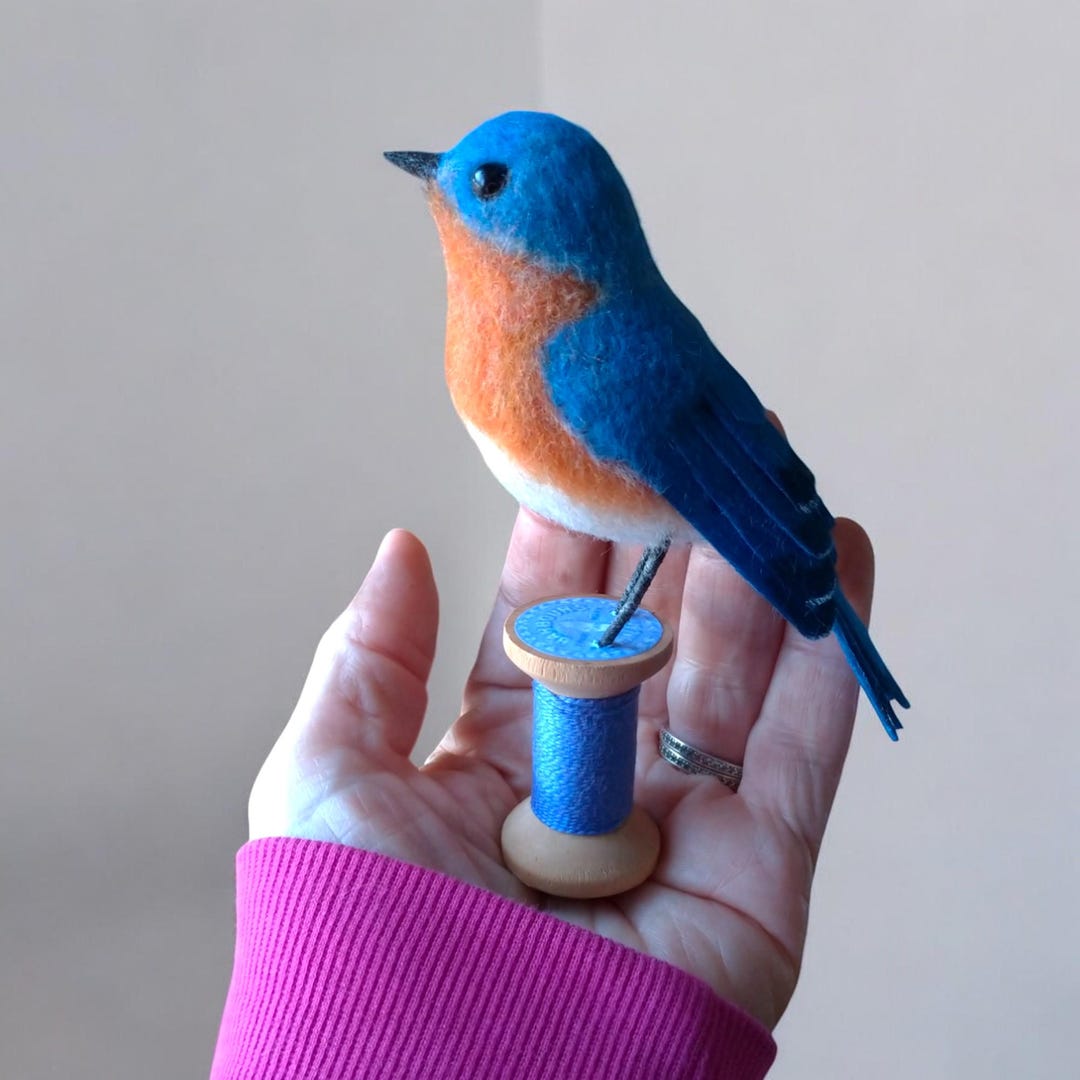Felted Eastern Bluebird, Gift, Ornament, Decoration, Needlefelt,wool ...