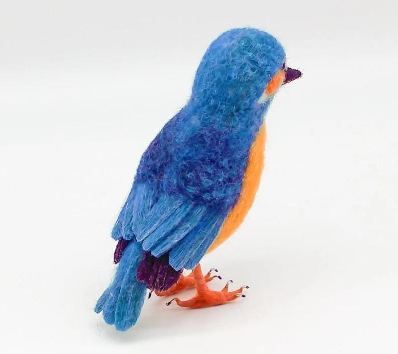 Needle Felted Kingfisher: Handmade Wool Bird Sculpture - Etsy