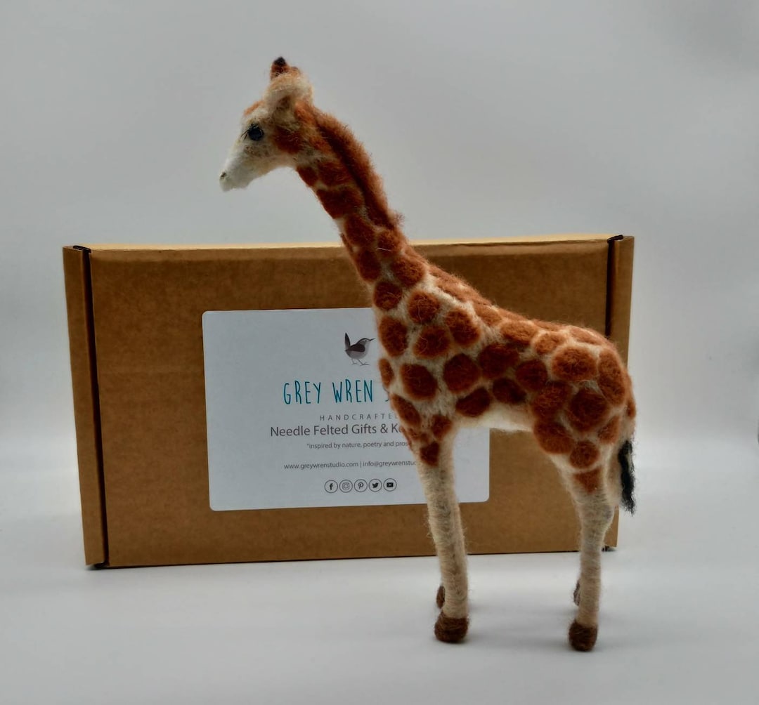 Needle Felted Giraffe Sculpture: Posable Wool Nursery Decor - Etsy