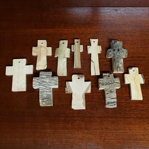 Wooden Crosses Set of 10 3-4" | Rustic Wood Ornament Gift Favors ...