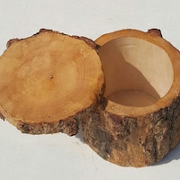 Hollow Log Box or Vase | Rustic Desktop Storage Money Hideaway ...