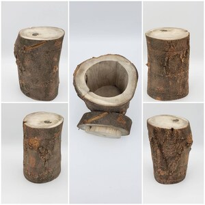 Hollow Log Box or Vase | Rustic Desktop Storage Money Hideaway ...