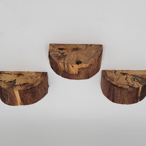 Live Edge Log Sconces Set W Keyhole Hanger | Candle Picture Shelf Wood ...