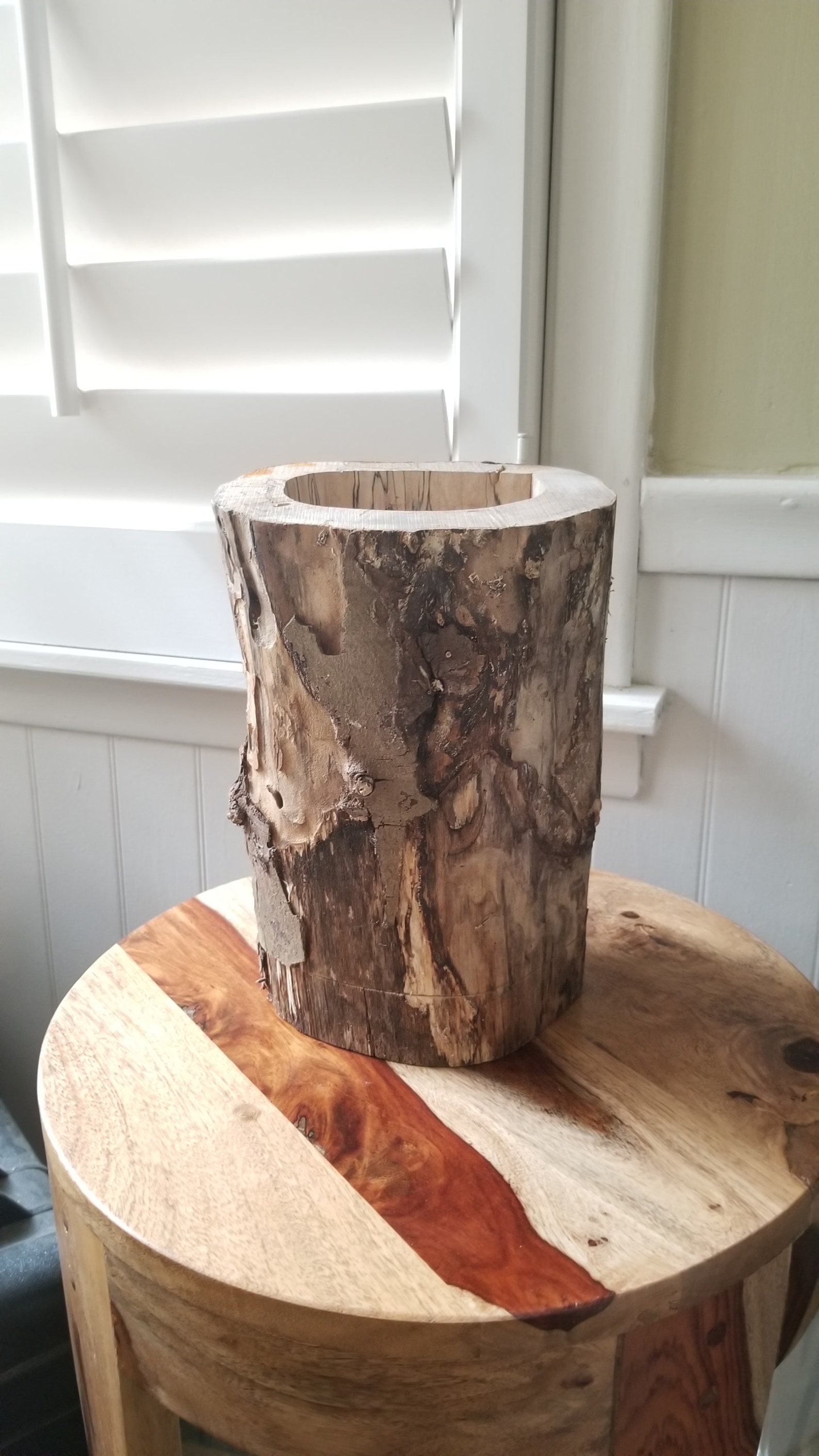 Log Vase Plant Holder Water Resistant or Unfinished Hollowed - Etsy