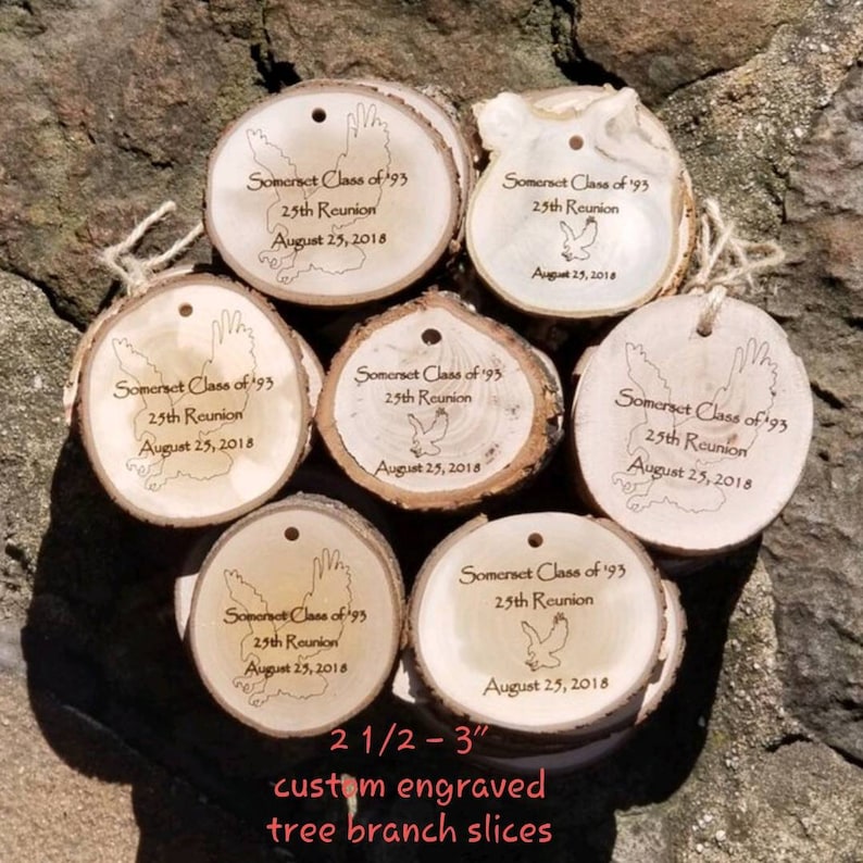 Engraved Wood Slices 50 Personalized Custom Reunion Tree - Etsy