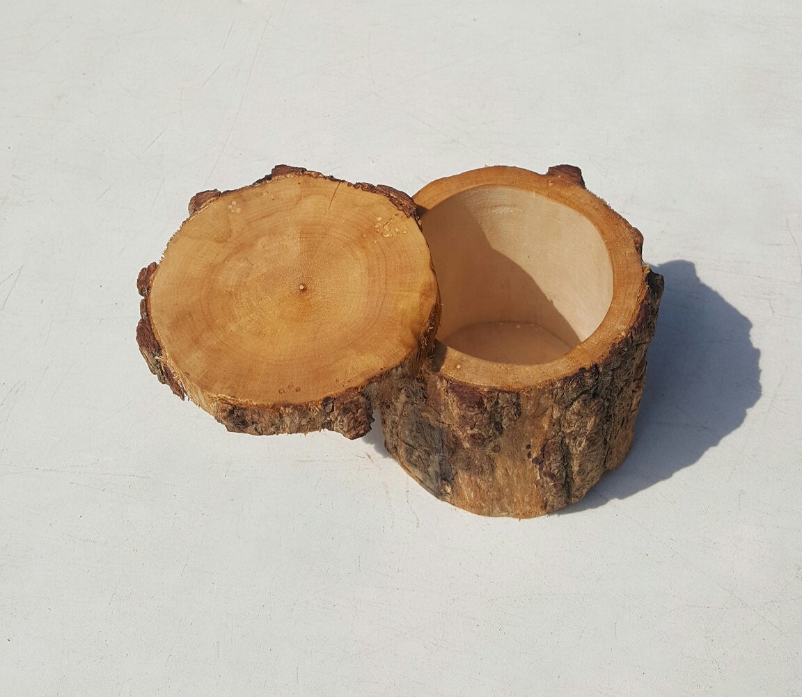 Hollowed Log Storage Keepsake Box | Rustic Live Edge Custom Engraved ...