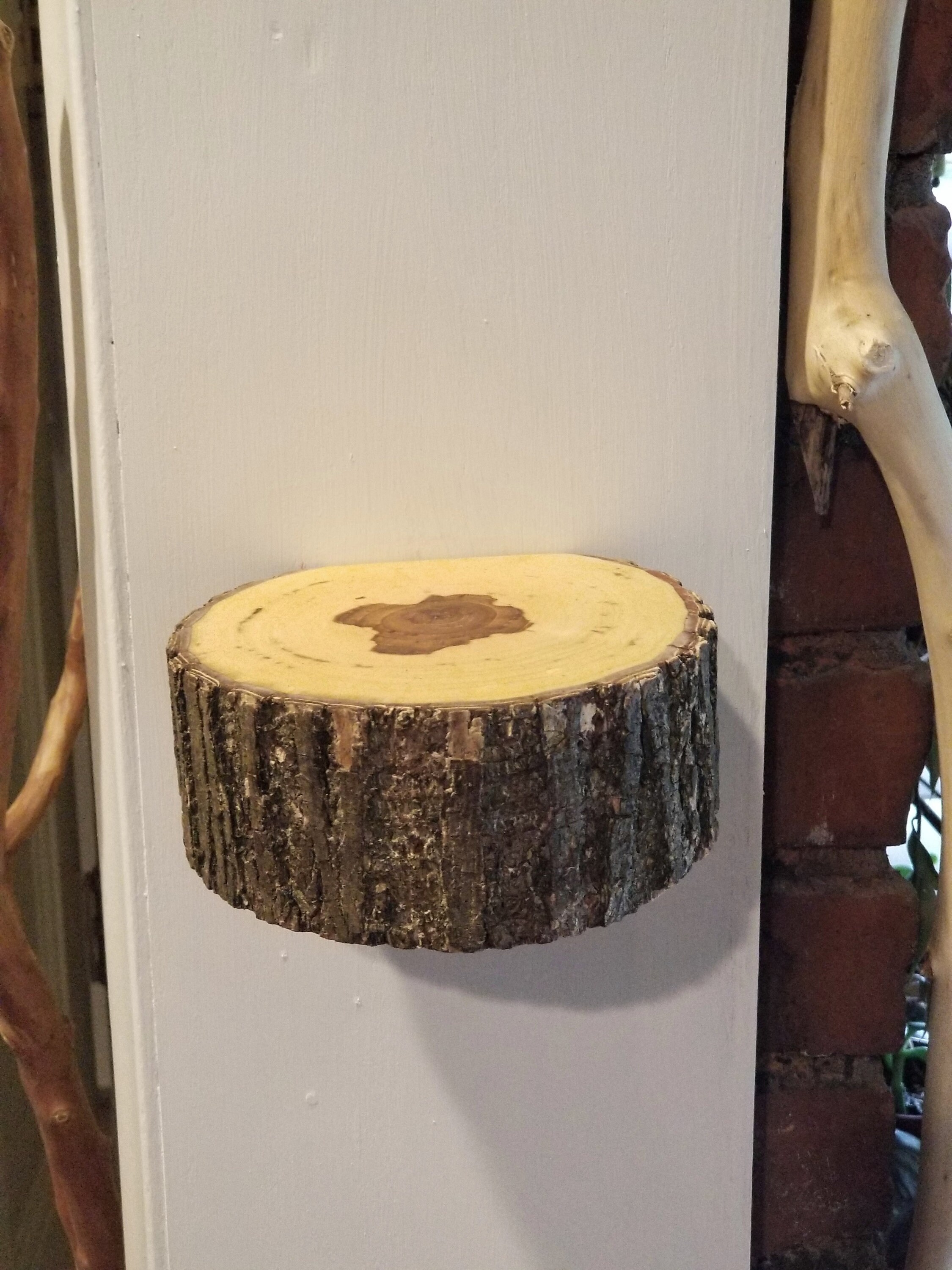 Live Edge Log Sconces Set W Keyhole Hanger Candle Picture - Etsy