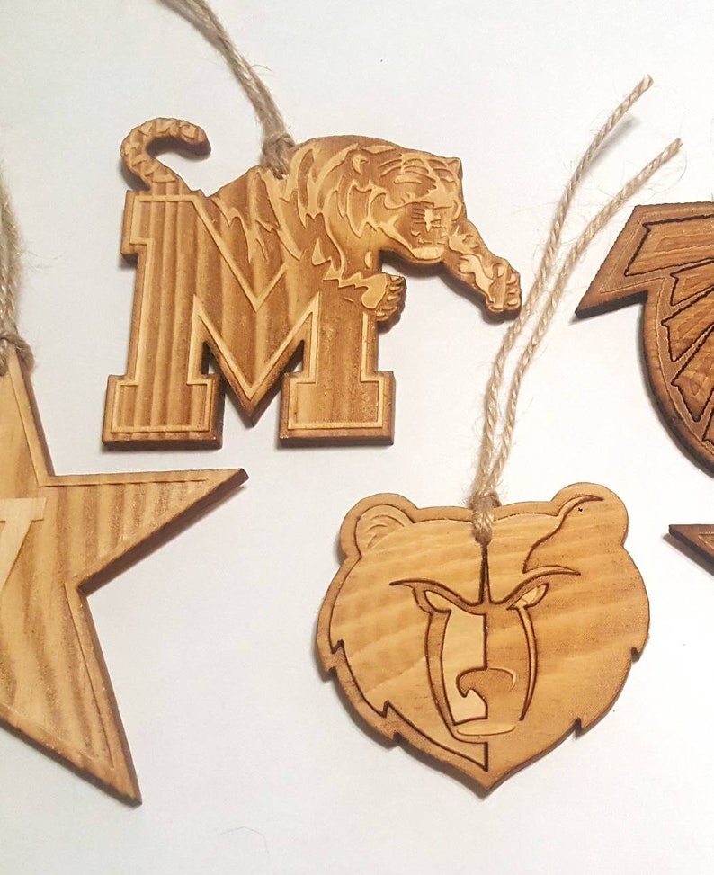 Wooden team logo laser cut and engraved College | Etsy