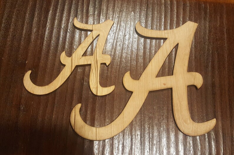 Large Alabama A logo Laser cut engraved houndstooth Wood | Etsy