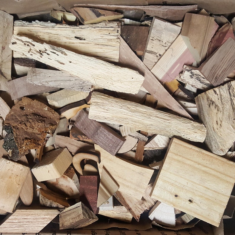 Box of Wood Scrap Chunks From Variety Tree Species | Log Slice Chips ...