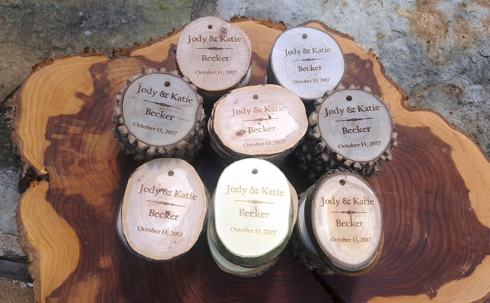 Engraved Wood Slices 50 Personalized Custom Reunion Tree - Etsy