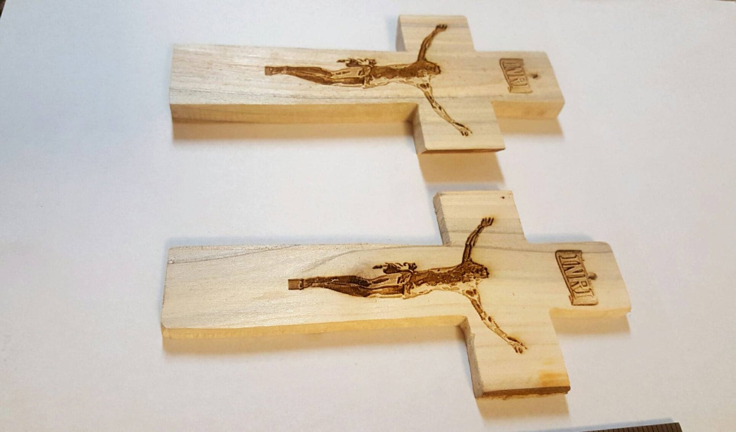 Wooden Crucifix 6 Laser Engraved Jesus INRI Banner | Etsy