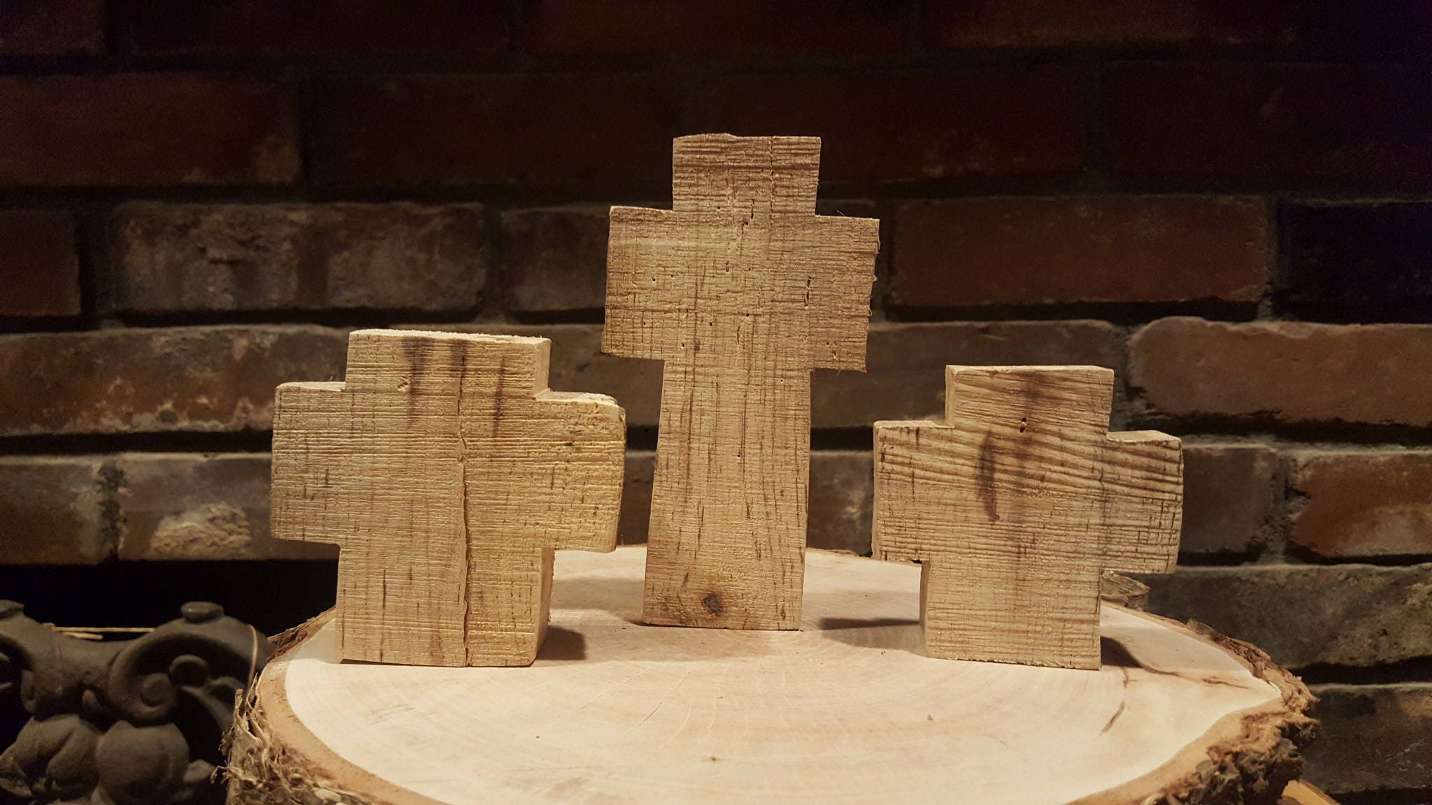 10 Freestanding Crosses 1-5" Live Edge Wood | Rustic Wedding Table ...