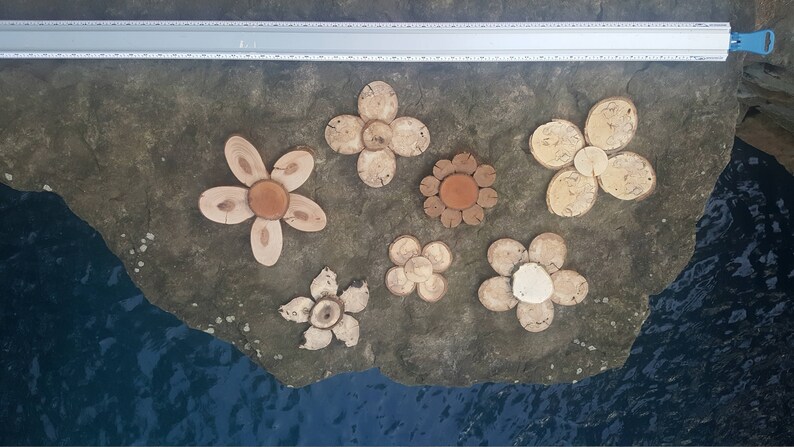 Large Wood Flower with Log Slice petals Rustic Wooden | Etsy