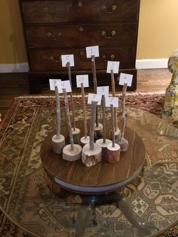 Table Number Holders Log and Stick Reserved Name Placeholder | Etsy