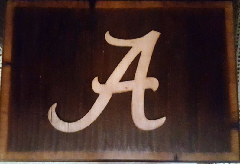 Large Alabama A logo Laser cut engraved houndstooth Wood | Etsy