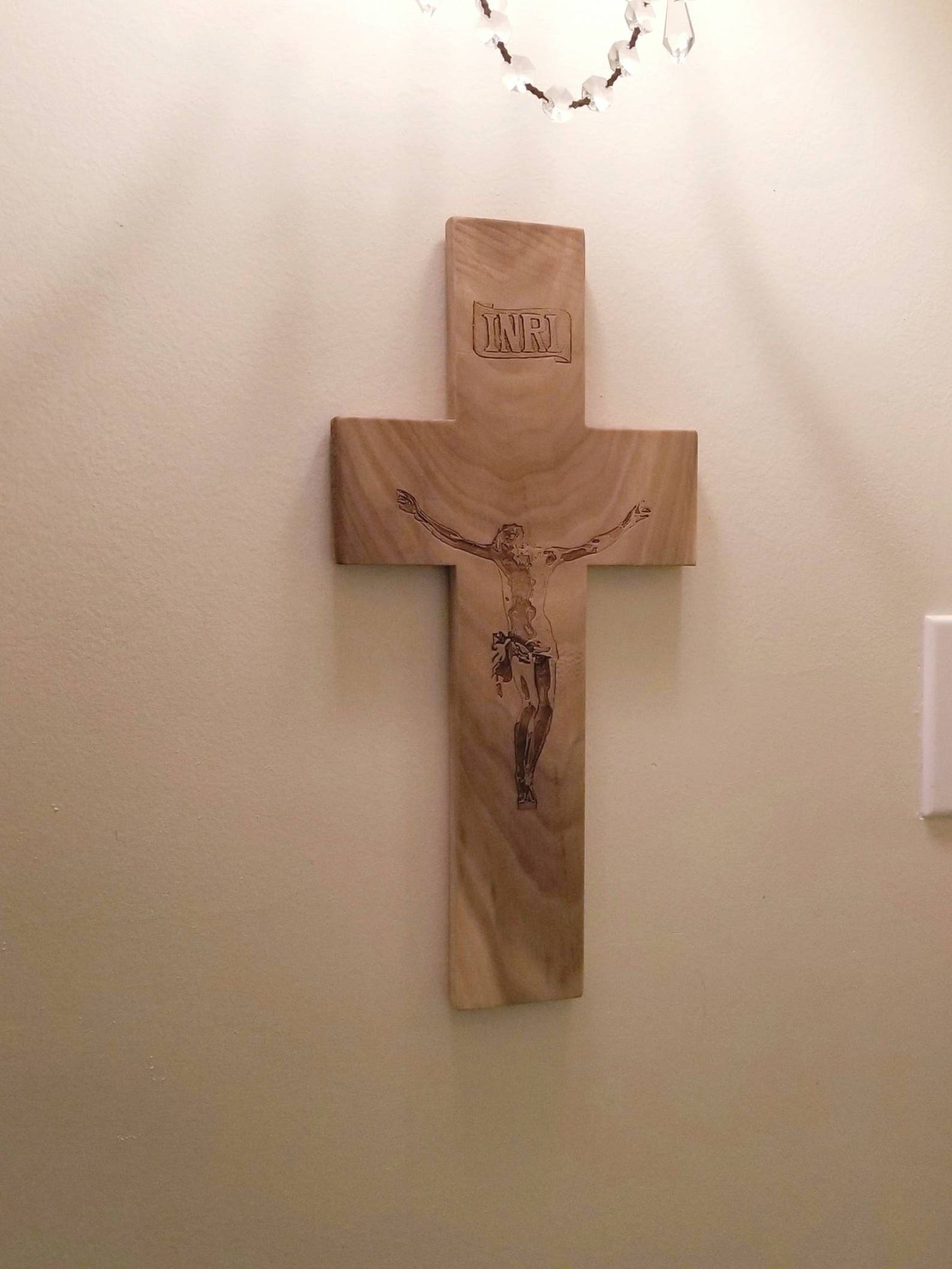 Wooden Crucifix 6 Laser Engraved Jesus INRI Banner - Etsy