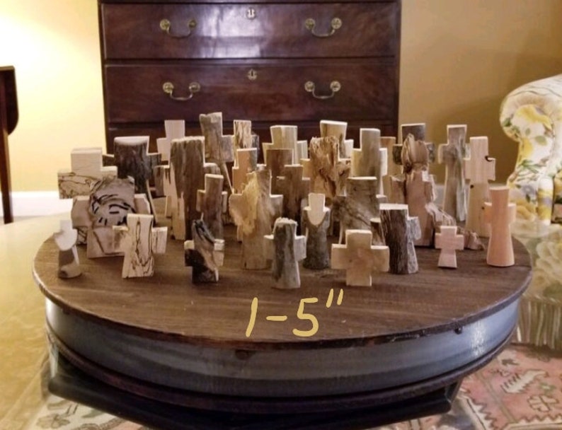 25 Standing Wood Crosses 1-5 Live Edge Carved Log | Etsy