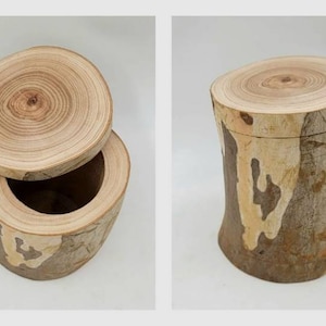 Hollowed Log Storage Keepsake Box | Rustic Live Edge Custom Engraved ...