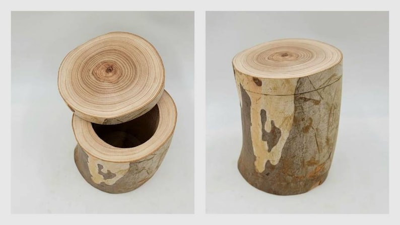 Hollowed Log Storage Keepsake Box | Rustic Live Edge Custom Engraved ...