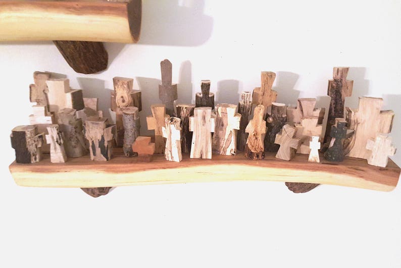 25 Standing Wood Crosses 1-5 Live Edge Carved Log | Etsy