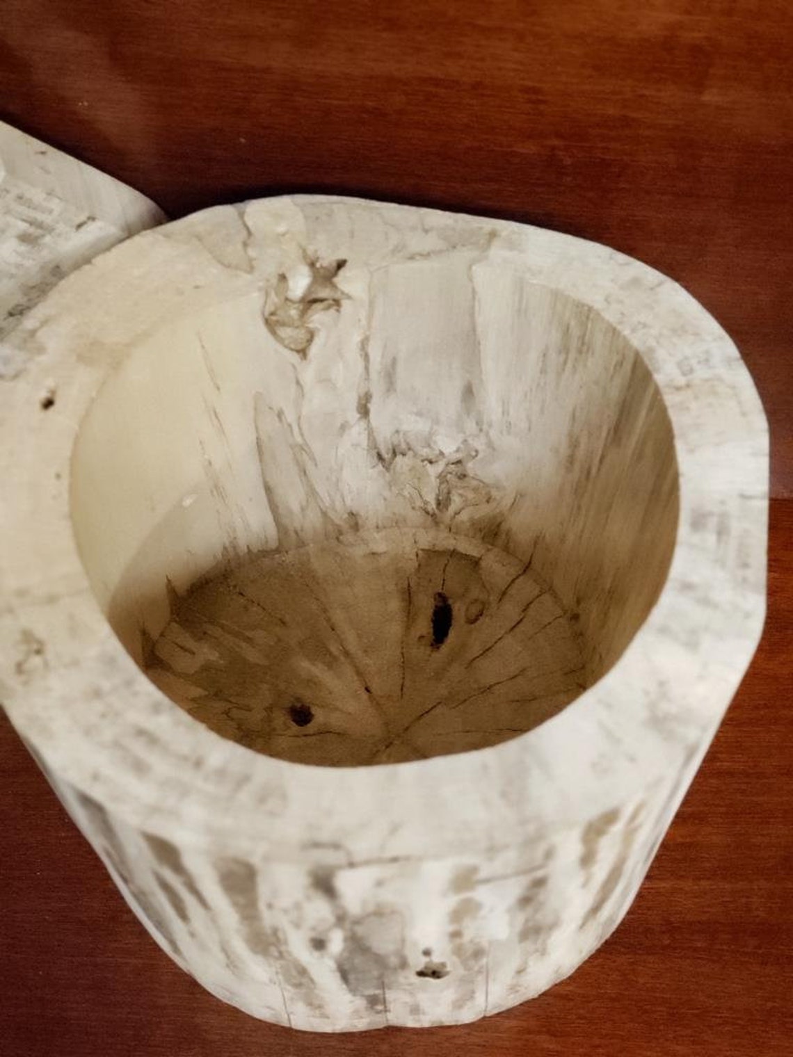 Hollowed tree stump with lid Wooden Tip jar custom wedding | Etsy