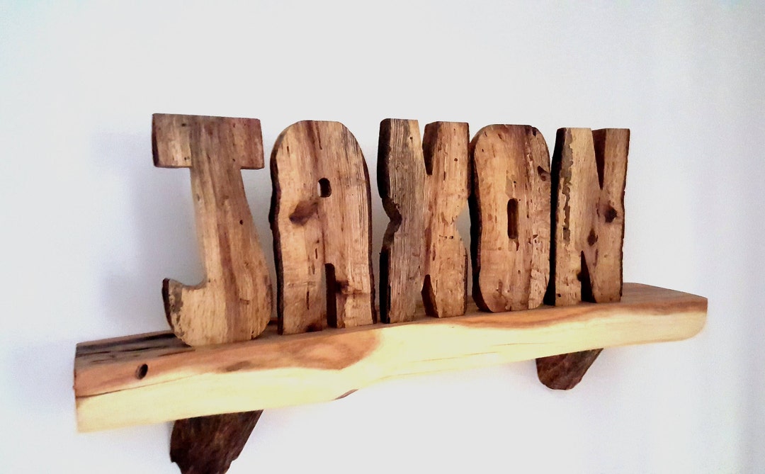 Rustic Standing Custom Wood Letters Hand Carved From Live Edge Log ...