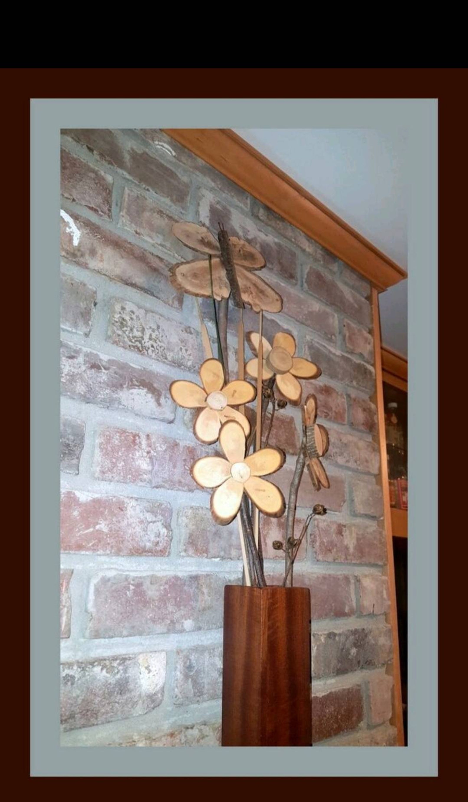 Wood wall art flower arrangement Wall-mounted or | Etsy