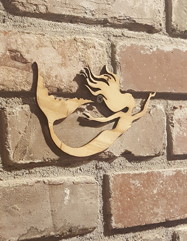Wooden Mermaid Rustic Wood Wall Art Beach Decor DIY Sea - Etsy